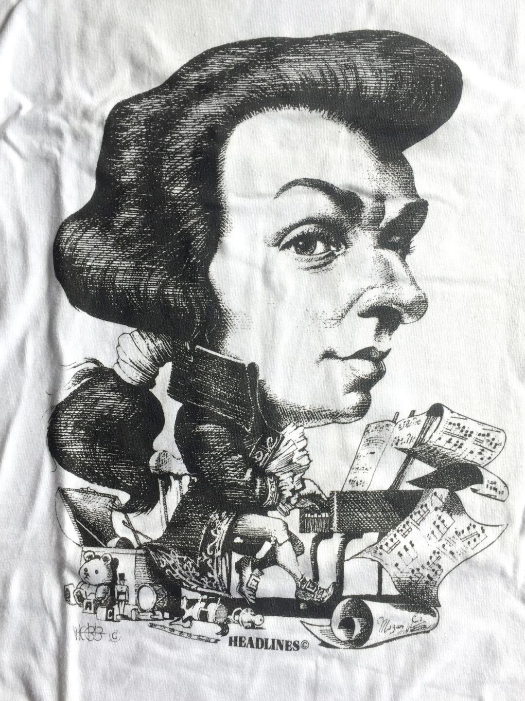 Mozart caricature, by Murray Webb - Dunedin Greens Art Auction
